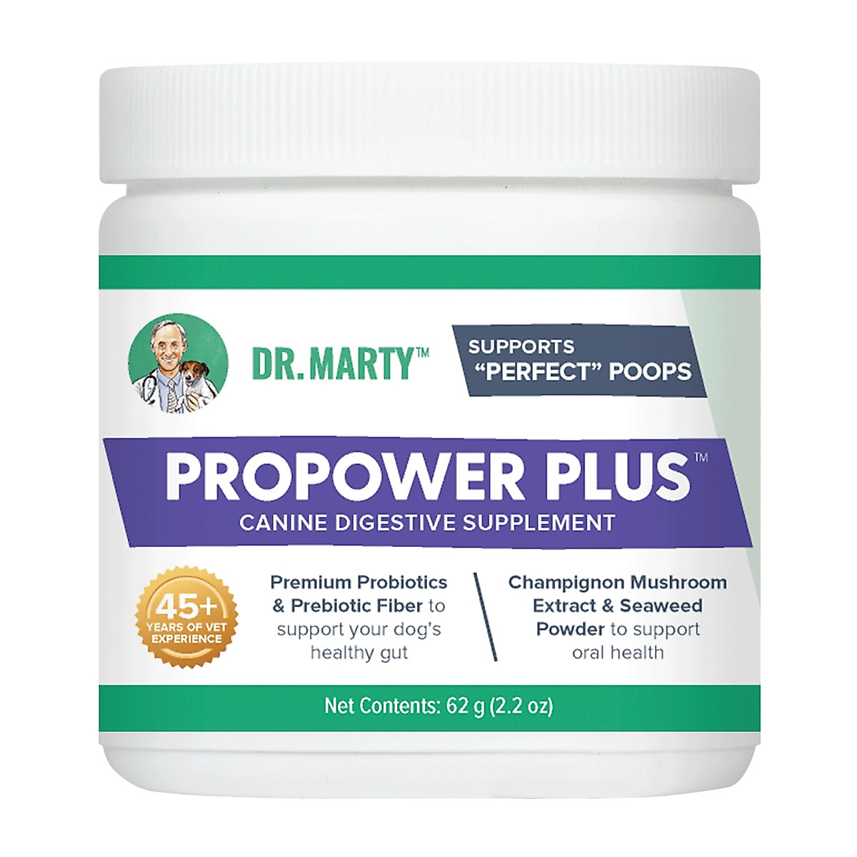 Dr. Marty ProPower Plus Gut Health Supplement Powdered Formula 2.2 Oz Jar