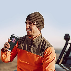 AAFEEN Black Coffee Tumbler Cup 30 oz | Double Walled Insulated Flask | Rust Proof Stainless Steel Hot and Cold Tumbler with Magslider Lid | Tea, Coffee Travel Mug for Men & Women with USA Flag Logo