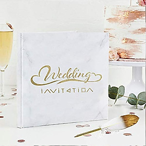 Cheerland Feather Signature Pens Ballpoint Pen for Party Reception Wedding Party Guest Book Ceremony Bridal Baby Shower Anniversary Graduation Event Party Favors (Gold/White)