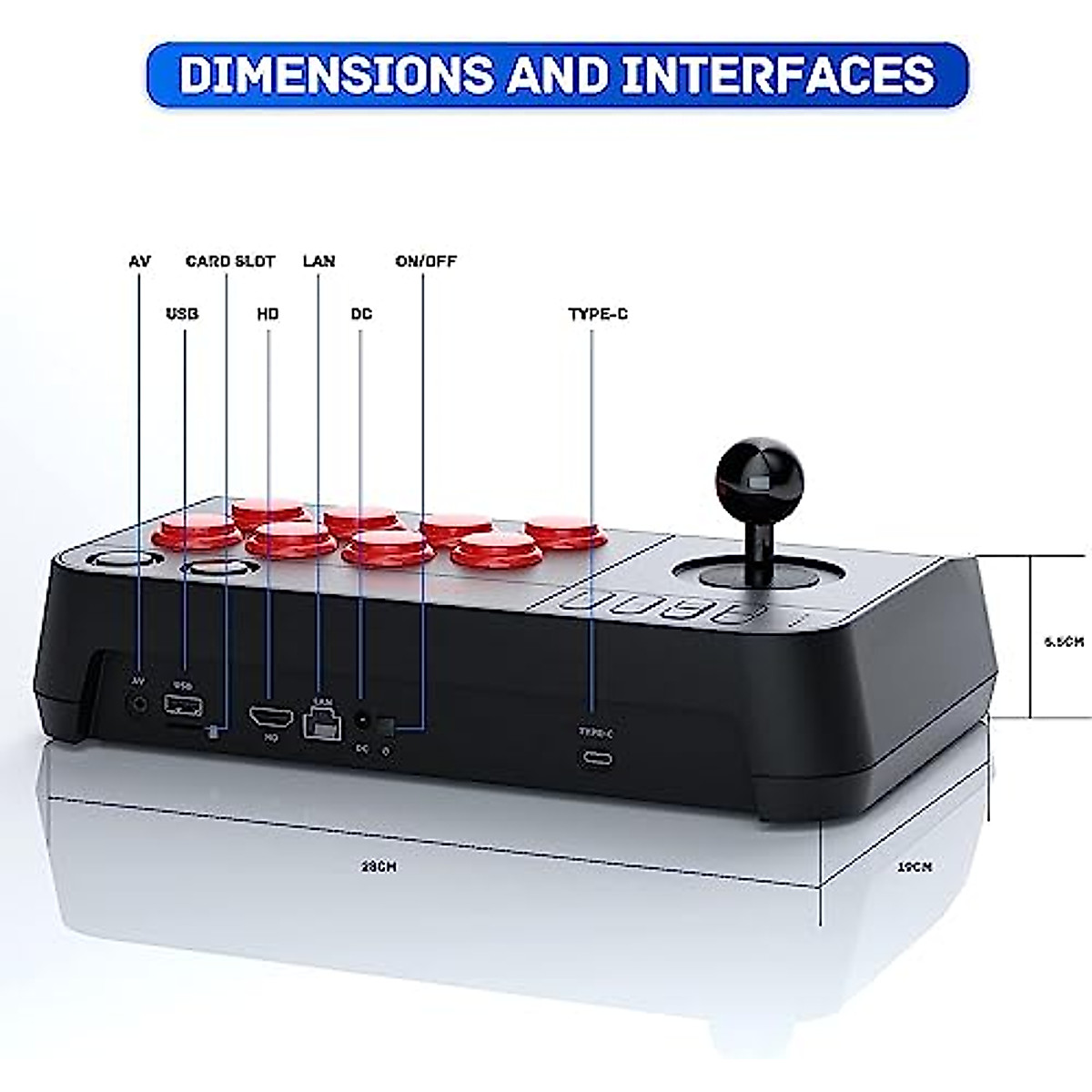 Super Console X3 Arcade Stick, 50000 Retro Games Pre Loaded Arcade Fight Stick, Plug & Play 3D Joystick, 3 Syetem in 1