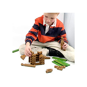 Tumble Tree Timbers Wood Building Set – 450 Pieces. Build Log Cabins. Educational STEM Toy