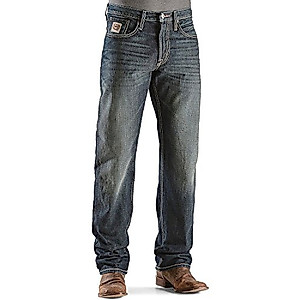 Cinch Men's White Label Relaxed Fit Jean, Hi Contrast Dark Rinse, 38W x 34L