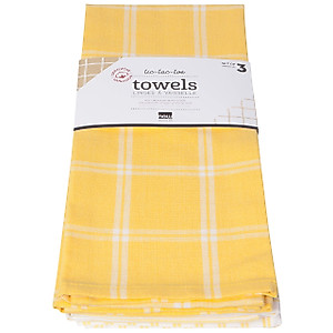 Now Designs Lemon Tic Tac Toe Dishtowels Set of 3 Kitchen Towel, 3 Each