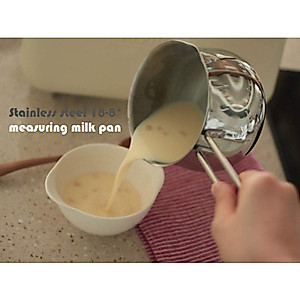 Saucepan, Stainless Steel Milk Pan 12cm, Soup Pot for Induction and Oven, Non Stick Milk Pot, Dishwasher Safe Cookware(Sliver)