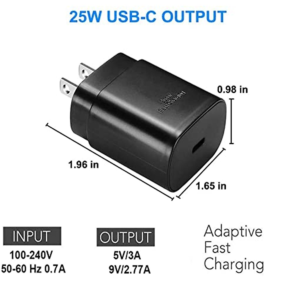 Samsung USB C Super Fast Charger 25W PD Type C Wall Plug Adapter Block Compatible with Samsung Galaxy S21 S20 Ultra 5G Note10 20 Plus, iPhone 12 Mini Pro Max 11 XS XR X 8 Plus and More(3 Pack)