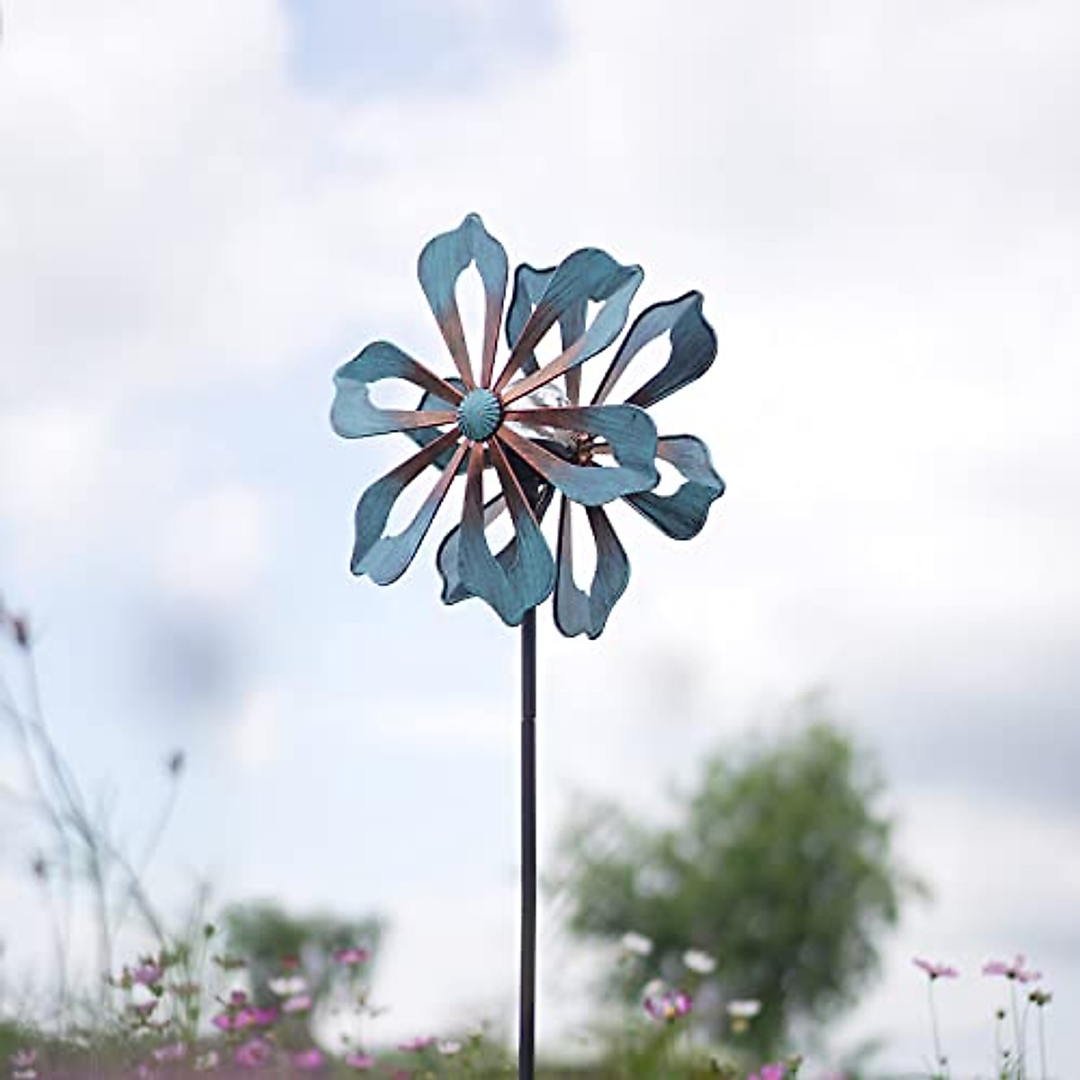 Solar Wind Spinners for Yard and Garden,(59''Height) Garden Sculptures & Statues,Wind Sculptures & Spinners,Windmills for The Yard Garden