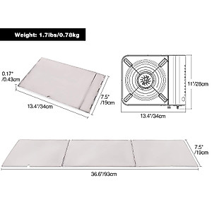 REDCAMP Folding Stainless Steel Stove Windscreen, Camping Stove Windshield Butane Burner Windshield for Hiking, Outdoor, Backpacking