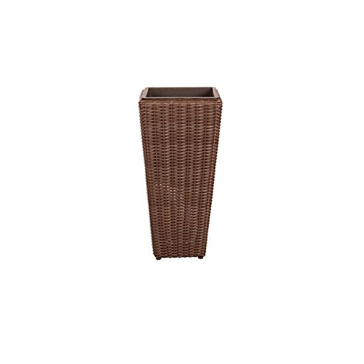 Patio Sense 62501 Alto Wicker All-Weather Planter Set with Liners Tall Plant Decor Box for Outdoors Patio Herb Garden Furnishings - Mocha - Pack of 2