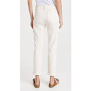 PAIGE Women's Christy Cargo Pants, Quartz Sand, Off White, 27