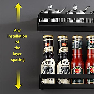 GEINIFAFA Rustproof Metal Storage Floating Shelves Wall Mounted Rectangular Shelf for Bedroom,Bathroom, Living Room, Kitchen, and Laundry Room,Nail-Free Wall-Mounted Shelves（15.75 Inch Black）