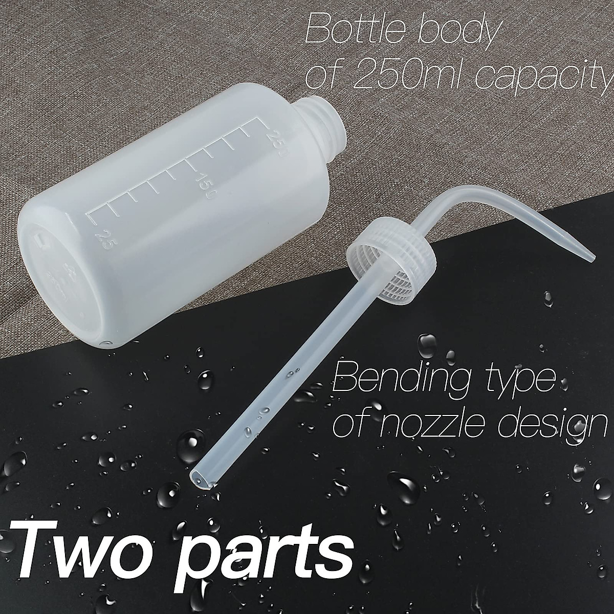 Piutouyar 2Pcs Plastic Wash Bottle 250ml Plant Squeeze Bottle, Wash Squirt Bottle, Succulent Watering Can for Indoor Plants Flower (8oz)