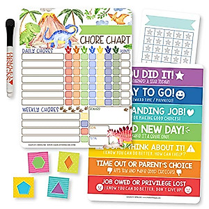 1 Dinosaur Kids Chore Chart Magnetic, 1 Dino Behavior Chart for Kids at Home, Magnet Reward Chart for Kids, Kids Reward Chart Behavior, My Responsibility Chart for Kids, Star Chart for Kids Behavior