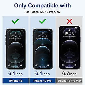 ImpactStrong Shatterproof Tempered Glass Screen Protector for iPhone 12 / iPhone 12 Pro [Easy Installation Frame] [Bubble Free] [9H Hardness] [Full Coverage] Case Friendly, 6.1 Inch - (3-Pack)