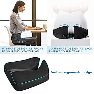 anzhixiu Seat Cushions for Office Chairs, Office Chair Cushion Desk Chair Cushion for Longtime Sitting, Sciatica Pain Relief Pillow Tailbone Pain Relief Cushion for More Relaxation