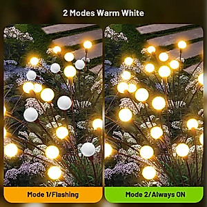 Solar Garden Lights-4 Pack 48 LED Solar Powered Firefly Lights with 2 Lighting Mode,Solar Lights Outdoor Waterproof,Solar Swaying Light, Solar Pathway Lights for Outside Landscape Patio Yard Decor