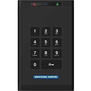 SecureData 2TB SecureDrive KP FIPS 140-2 Solid State Drive with Pin Authenticati