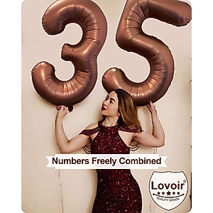40 Inch Coffee Brown Number 1 Balloon Large Size Jumbo Digit Mylar Foil Retro Brown Helium Balloons for Birthday Party Celebration Decorations Graduation Anniversary Baby Shower Photo Shoot