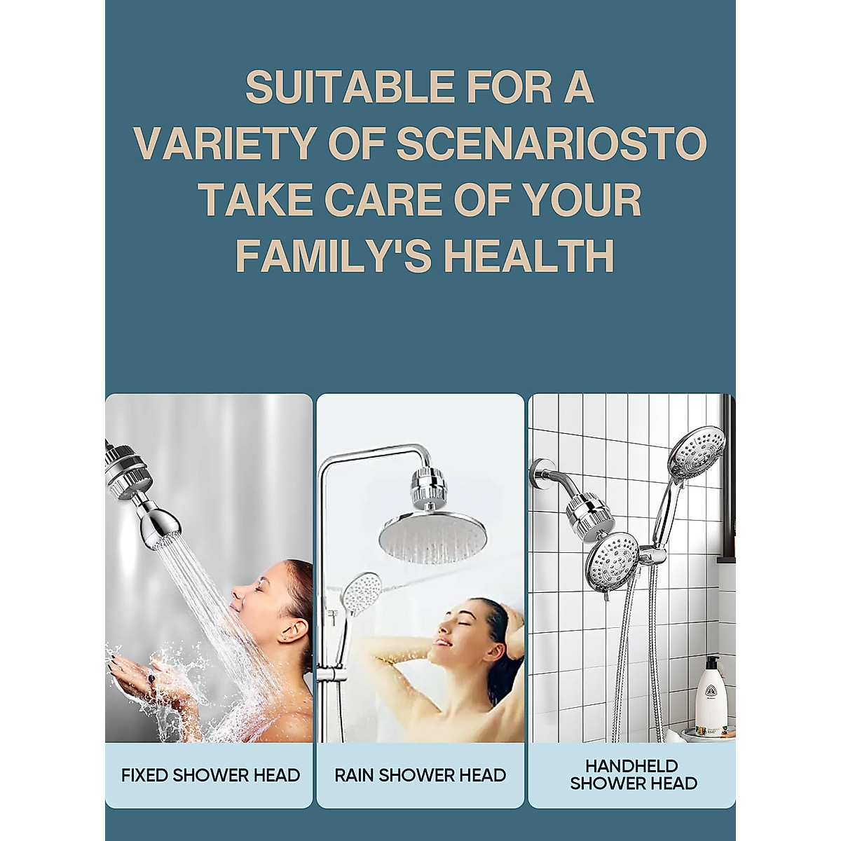 Cobbe HD HEAVY DUTY High Output Shower Filter – 99% REMOVAL Shower Head Filter for Hard Water, Heavy Metals, Chlorine and Harmful Substance, Improve your skin and hair - Black