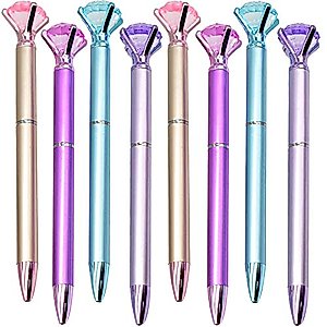 Maydahui 24PCS Diamond Ballpoint Pen Black Ink Retractable Crystal Jewel Pens Bling Metal Design for Girls Women Party Valentine's Day