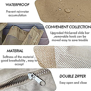 Ontheway Universal 10' x 12' Gazebo Replacement Mosquito Netting (Mosquito Net Only) (Light Brown)