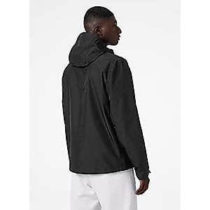 Helly Hansen Men's Seven J Waterproof Windproof Breathable Rain Jacket, 992 Black, Medium