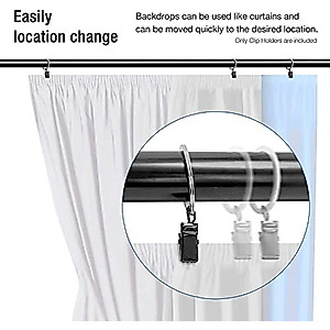 LimoStudio [Set of 10] Metal Ring Clips for Studio Backdrop Background, Compatible with Backdrop Stands, Background Support Stand, Curtain Ring, Drapery Ring Clip, AGG3231