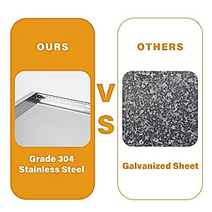 GARNETIN Grease Tray with Drip Pan for 4/5 Burner Outdoor Gas Grill Models from Dyna Glo, Nexgrill, Expert Grill, Kenmore, BHG and More - 304 Stainless Steel Grill Replacement Parts (24"-30")