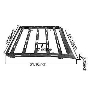 Hooke Road F150 Roof Rack Top Cargo Carrier Luggage Basket for Ford Raptor & F-150 Super Crew 2009 2010 2011 2012 2013 2014 Pickup Truck