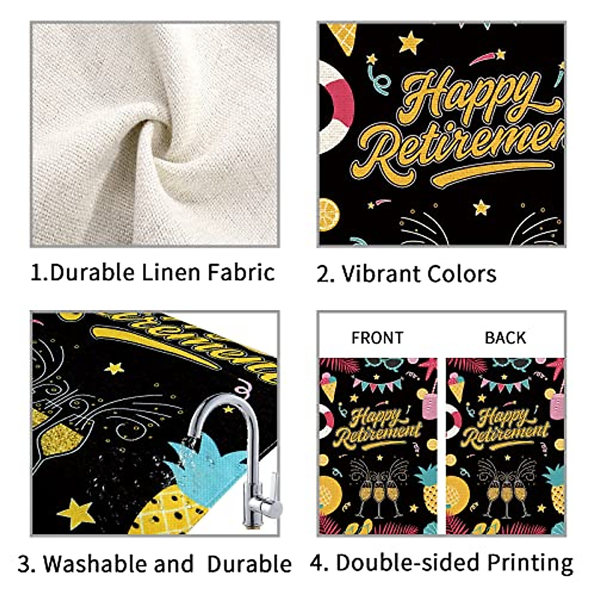 Happy Retirement Garden Flag, Retire Gift Grandparents Garden Banner ...