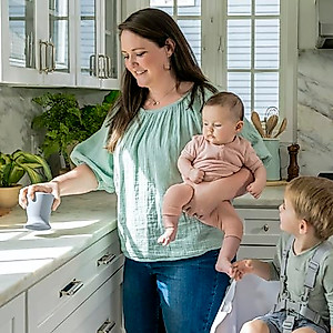 Bökee baby bottle and silicone pump holder - prepare baby bottles with one hand and prevent breast milk spills, Grey