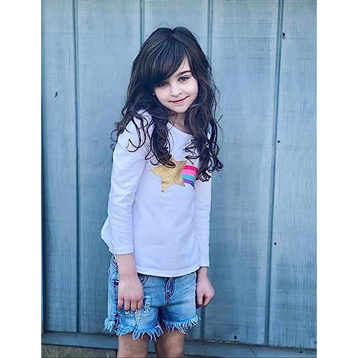 Arshiner Girls Denim Hot Shorts Casual Summer Mid Waisted Short Pants with Pockets 7-8 Years