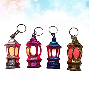 Uonlytech 60pcs Torch Favors Arabian Random Mini Color Keyring Practical Charm Chain Party Fillers Charms Style Lamp Bag Handbag Muslim Gifts Pendant Lights Home Lantern, Small