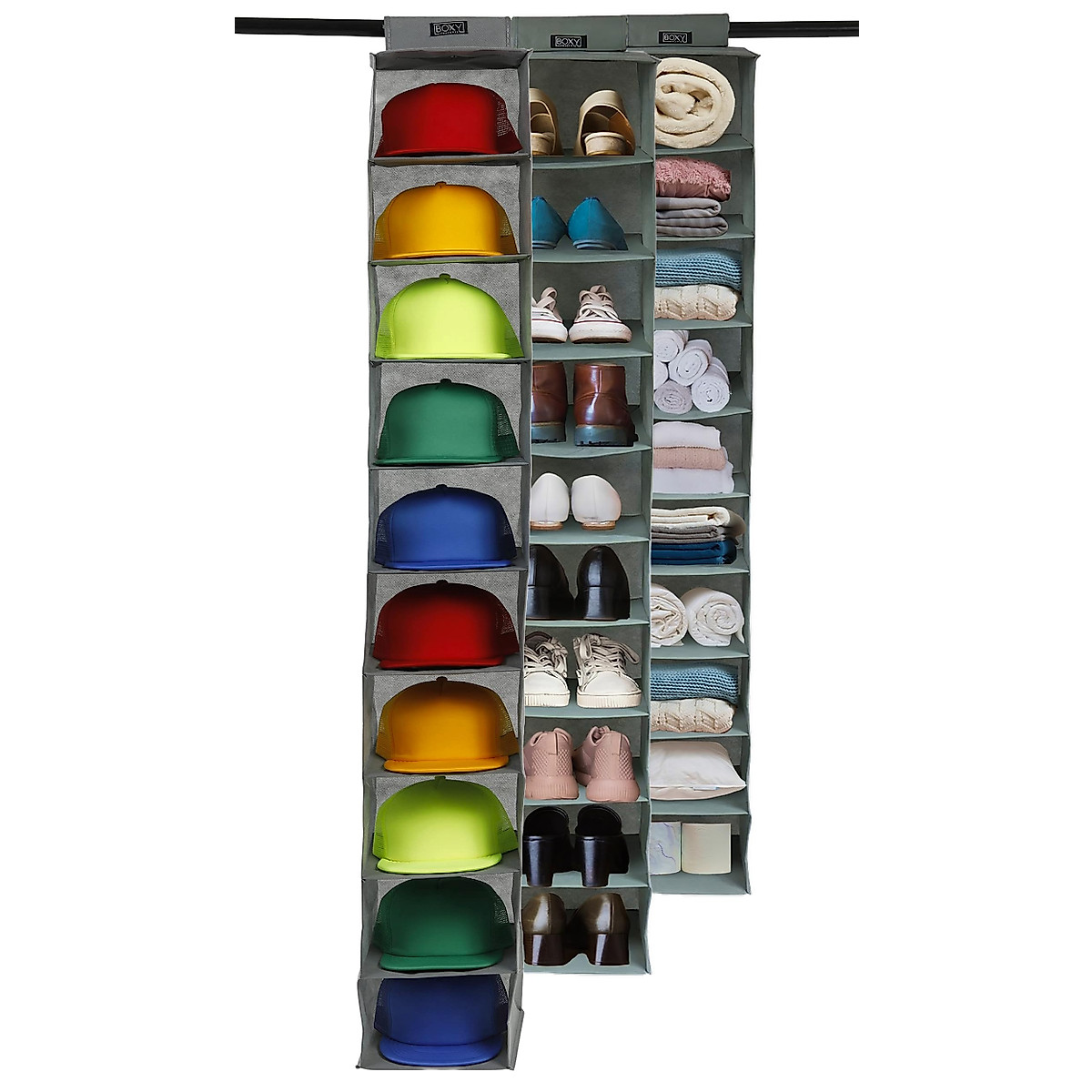 Boxy Concepts Hat Storage Bag - Holds 24 Baseball Caps. Transparent Dome Shaped Carrier Case with Hand and Shoulder Strap. Zippered Hat Organizer, Holder and Storage Bag for Travel