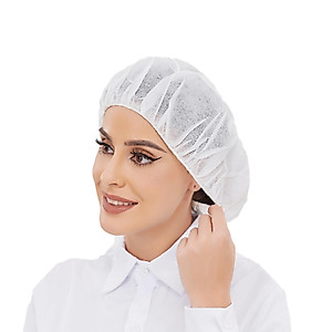 ZMDREAM Hair Nets Food Service Disposable Bouffant Cap Extra Large 24-Inch Latex Free Pack of 100 White