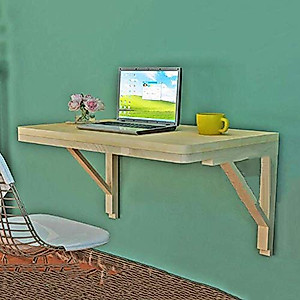PIBM Stylish Simplicity Shelf Wall Mounted Floating Rack Table Laptop Stand Desk Solid Wood Simple Rounded Corners Save Space Easy to Clean,10 Sizes, a , 80 x 50cm