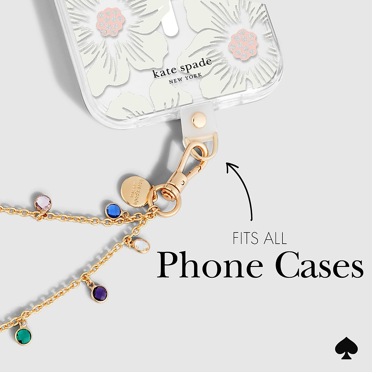 Kate Spade New York Phone Charm - Detachable Cell Phone Lanyard - High Shine