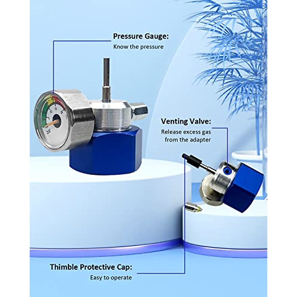 YIGUCS Airsoft Propane Filling Adapter for Green Gas with Pressure Gauges and Thimble Protective Cover Use with Propane Camping Tank