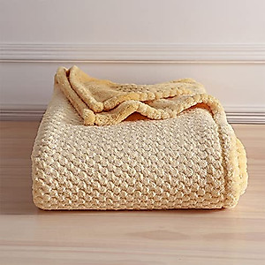 Berkshire Blanket EcoThread Honeycomb VelvetLoft Throw | Dry Dye Dobby Plush Throw | Tuscan Sun | 50" x 70"