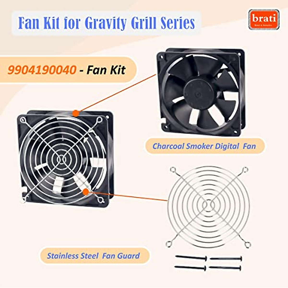 Replacement 9904190040 - Fan Kit Compatible with Masterbuilt Gravity Series 560/800/1050 Digital Charcoal Grill and Smoker