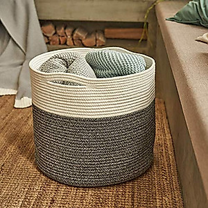 Goodpick Large Rope Basket (Set of 2)-Blanket Storage Basket Nursery Bin