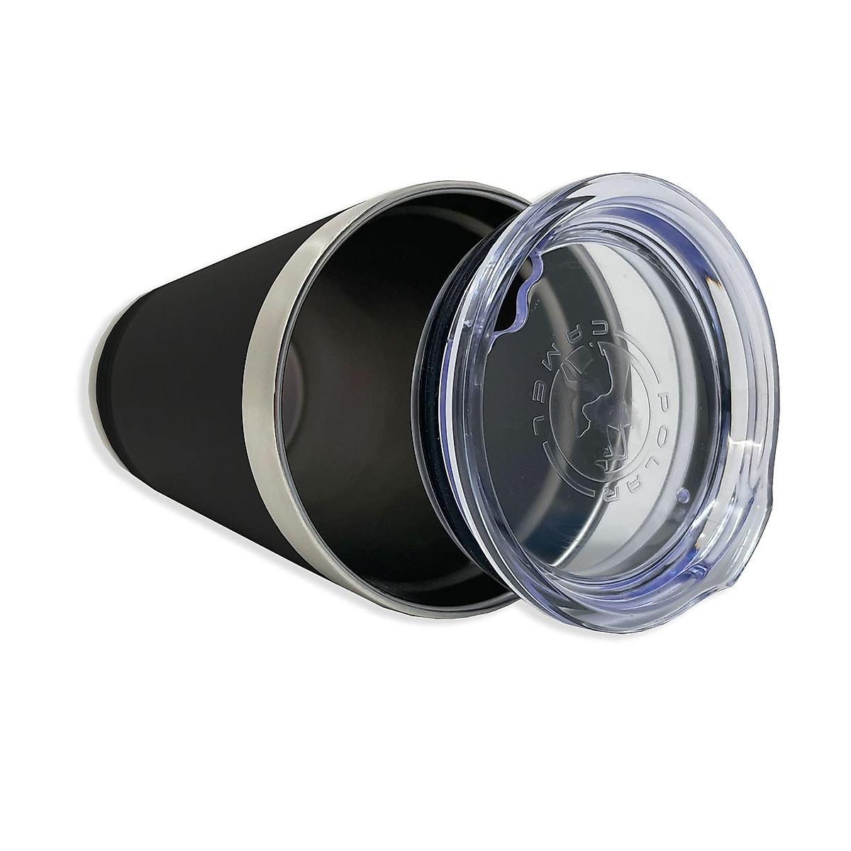 LaserGram 16oz Vacuum Insulated Pint Tumbler, Indian Elephant, Personalized Engraving Included (Black)