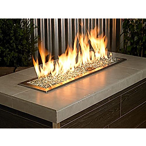 American Fireglass Fire Beads Fireplace Glass and Fire Pit Glass, 10-Pound, Glacier Ice