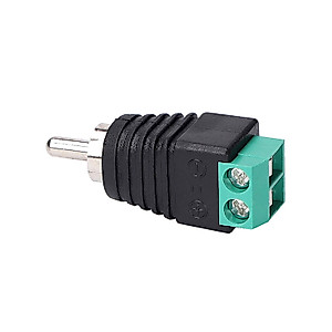 ALEKOR Phono RCA Male Plug to AV Screw Terminal Audio Video Connector Speaker Wire to RCA Adapter (Pack of 12)