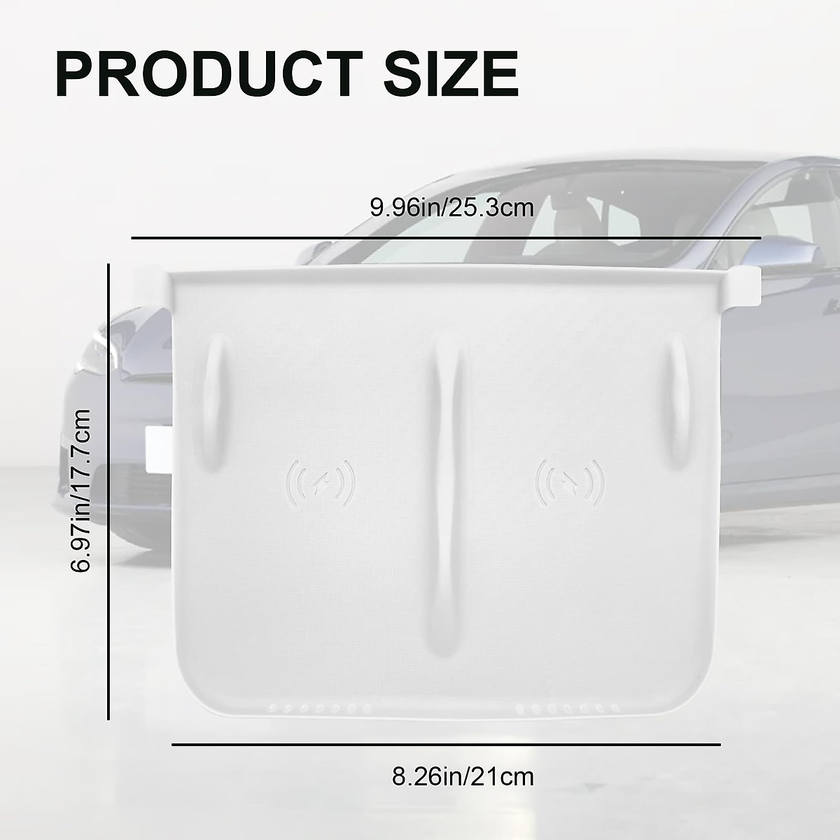 QUICTO Center Console Silicone Mat,Car Interior Accessory for 2021-2023 Tesla Model 3 Model Y (White)