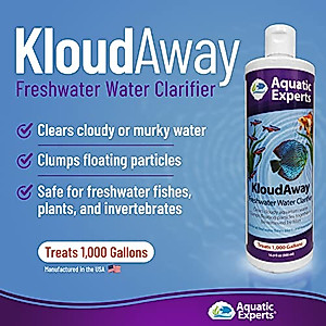 Aquatic Experts KloudAway Freshwater Aquarium Water Clarifier - Clears Cloudy Water, Water Clarifier for Fish Tank, Made in USA (1 Pack)