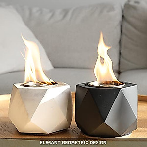 SAVGE Tabletop Fire Pit - 2+ Hour Burn, Indoor Fire Pit, Mini Personal Fire Pit Indoor Outdoor, Fire Bowl, Indoor Smores Maker, Mini Fire Pit, Small Fire Pits Outside Patio,Odorless Smokeless (Black)