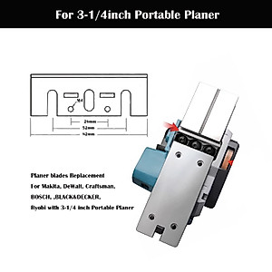 High-Speed Steel Planer Blades, 3-1/4 Inch 82mm Re-sharpenable Blades Replacement for Makita 1900B, KP0810, Dewalt DCP580, DW6655,Bosch 1594 and Most Handheld Planer,4 Pieces