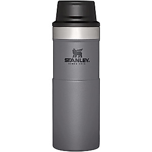 Stanley Classic Trigger Action Travel Mug –Leak Proof + Packable Hot & Cold Thermos – Double Wall Vacuum Insulated Tumbler for Coffee, Tea & Drinks ,Charcoal, 16 OZ / 0.47 L