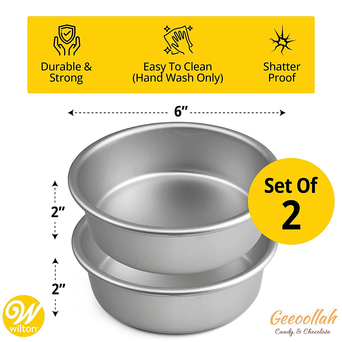 Wilton Small and Tall Pan Set – Pack of 2 Piece Cake Pans – Pan Set Made of Lightweight Aluminum – 2 x 6 inches Cake Pans Set for Baking – Pan Set for Baking Delicious Cakes