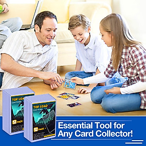 32 Count Topload Card Holder, Sooez 35PT Topload Card Protector, 3" x 4" Hard Plastic Card Sleeves, Baseball Card Protector, Rigid Toploading Card Case for Collectible Trading Sports Cards
